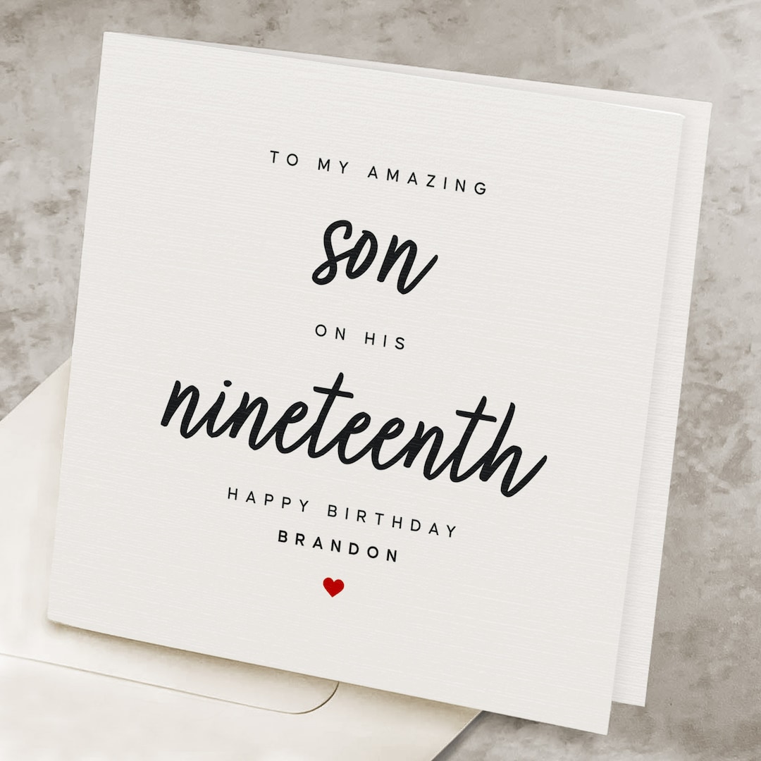 Son 19th Birthday Card, Age 19 Happy Birthday Card for Son ...