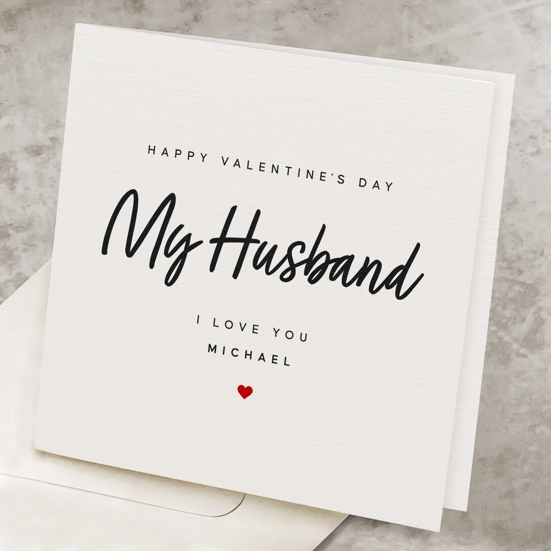 Personalized Valentines Card for Husband, Happy Valentine's Day Card ...