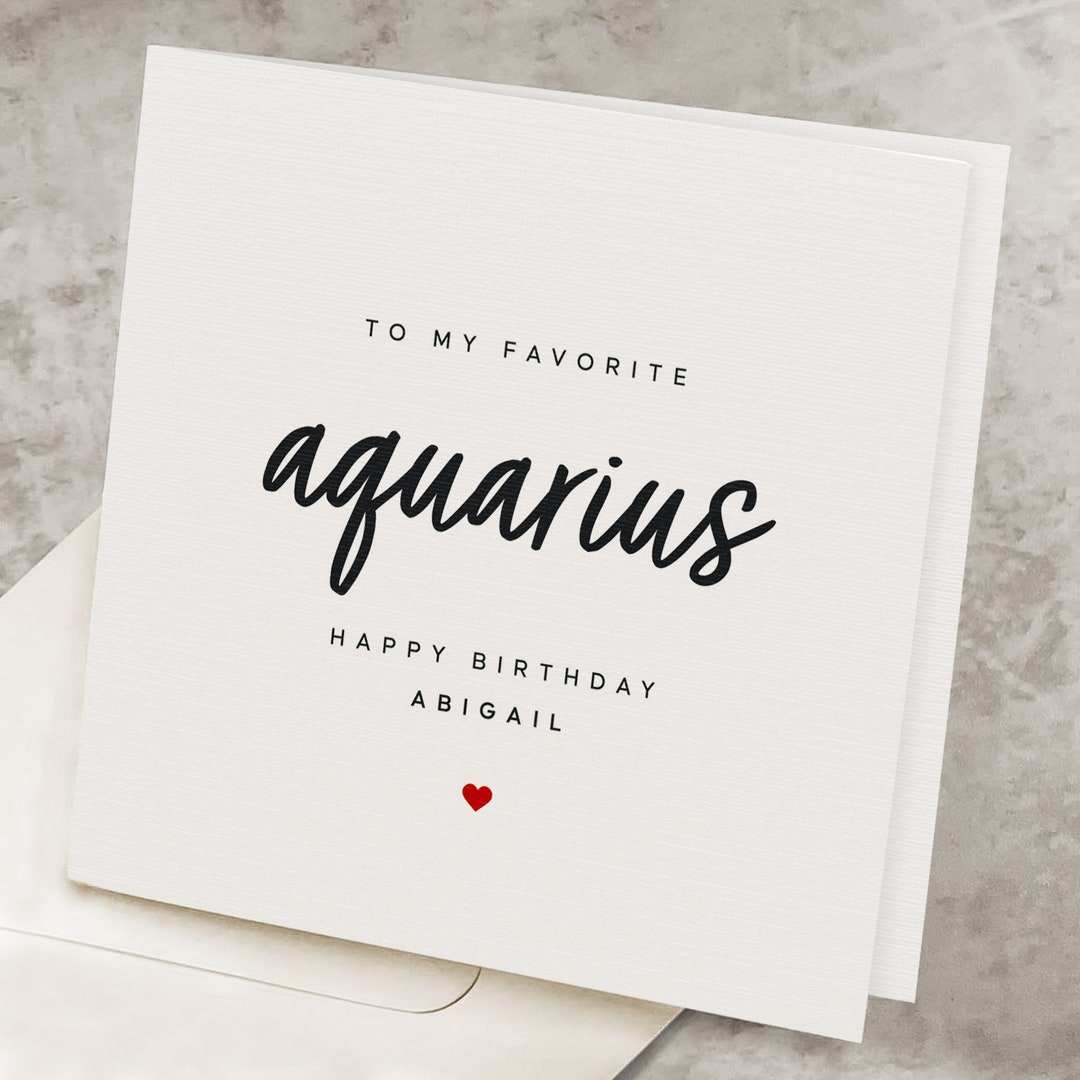 Aquarius Birthday Card Personalized, for Her, Aquarius Sun Astrology ...