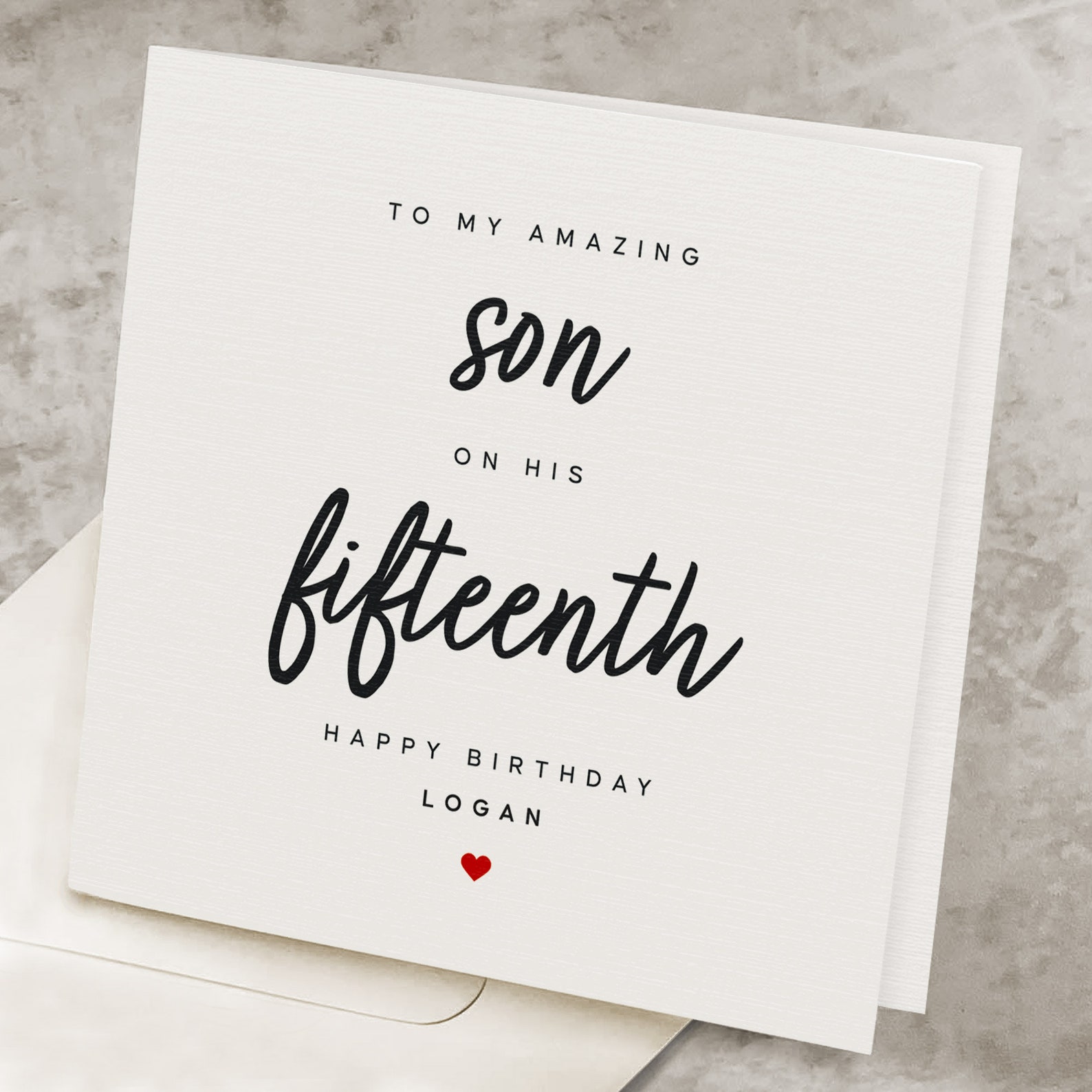 Son 15th Birthday Card Personalized Birthday Card Son 15 - Etsy