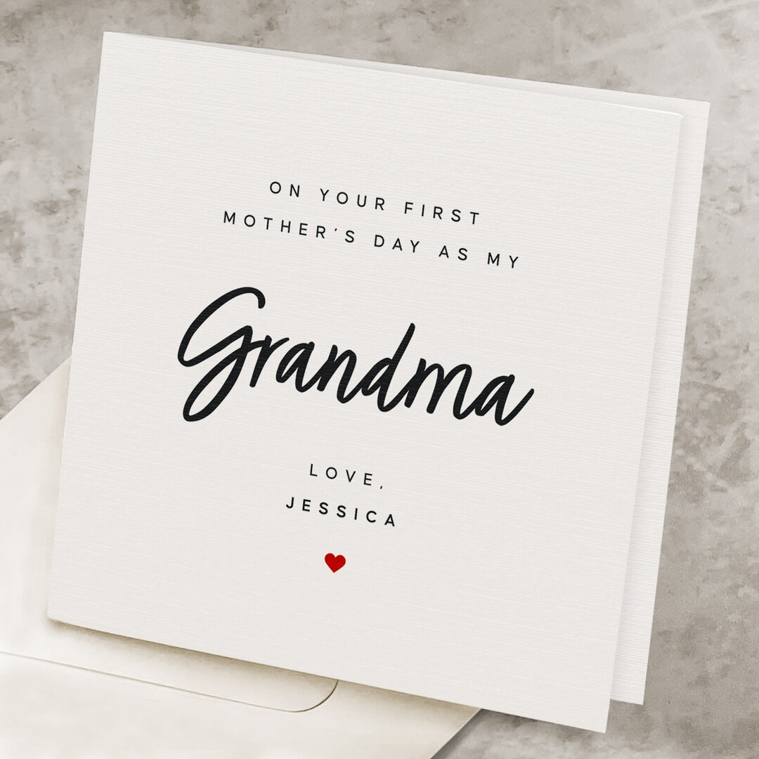 First Mother's Day Card for New Grandma, Personalized 1st Mother's Day ...