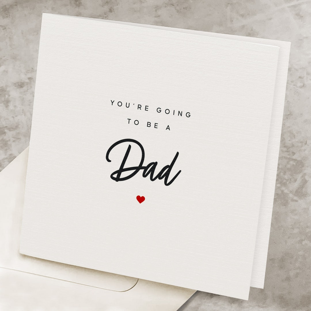 New Dad Announcement Card, New Father Card, Pregnancy Announcement Card ...