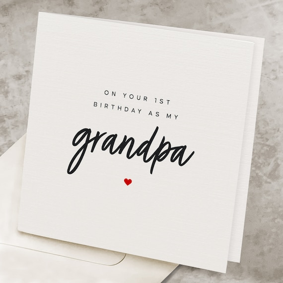 Grandpa Birthday Card From Grandchild 1st Birthday as | Etsy