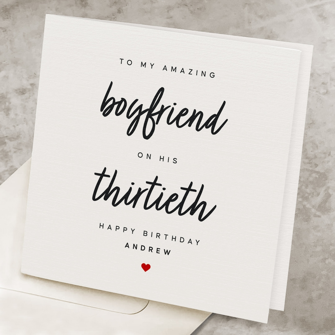 Boyfriend 30th Birthday Card, Romantic 30 Year Birthday Card for ...