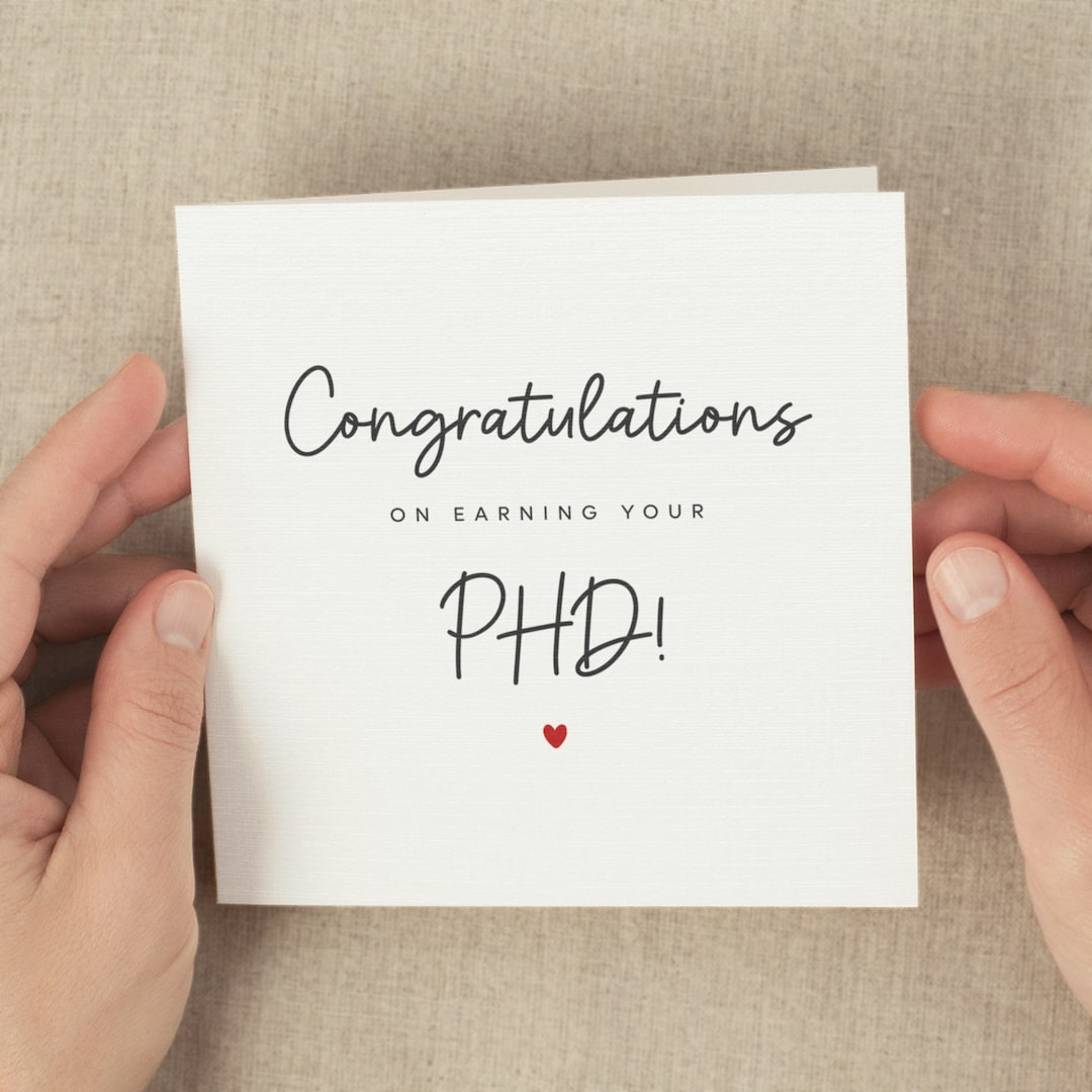 PHD Graduation Card PHD Congratulations Greeting Card Class of 2024 Personalized PHD Graduation ...
