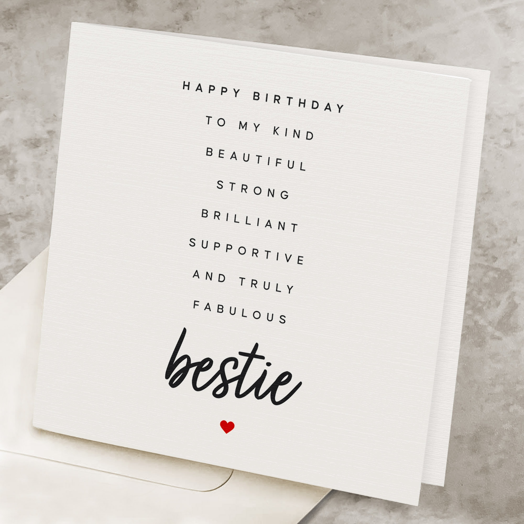 Happy Birthday Card for Bestie With Poem Birthday Gift for - Etsy