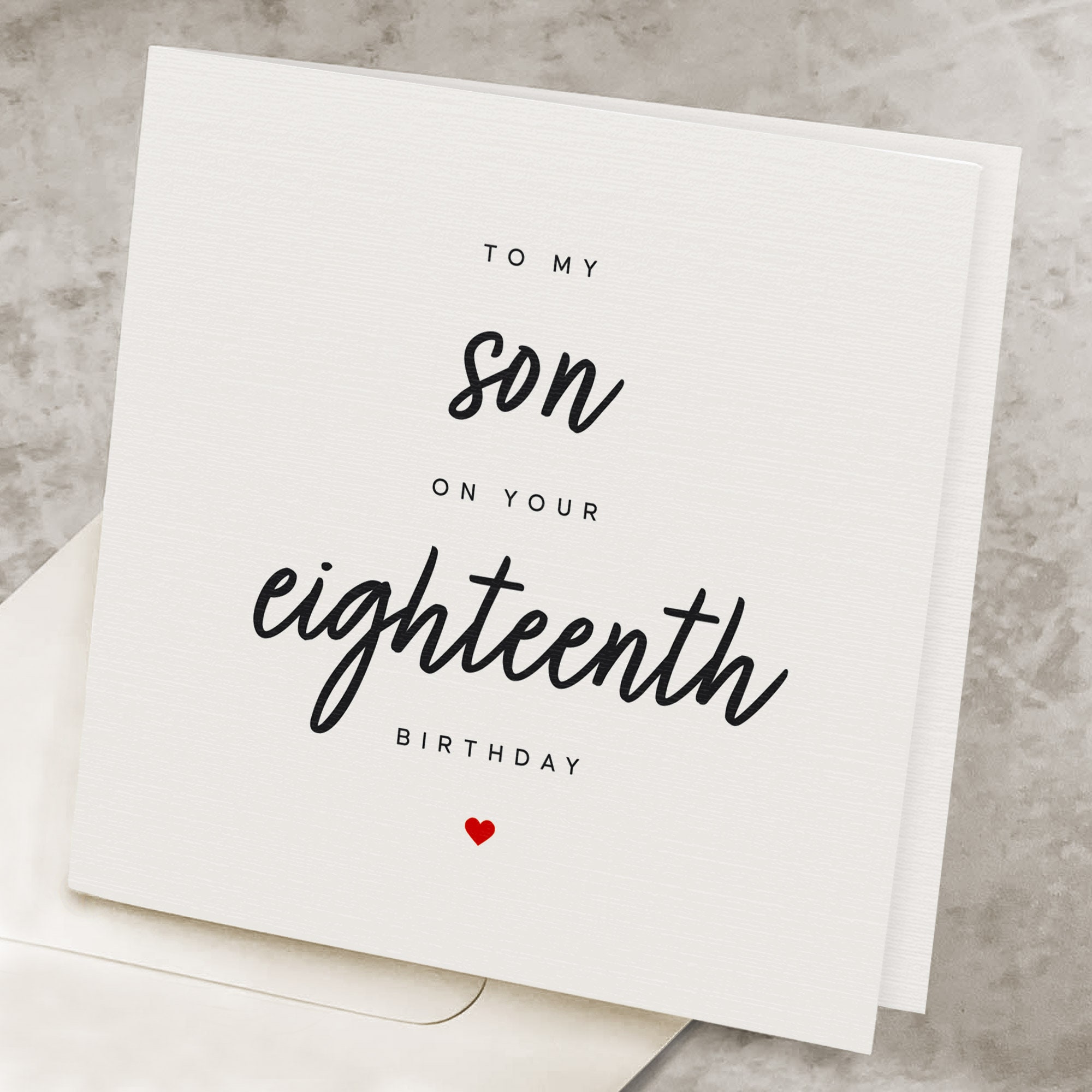 18th Birthday Card for Son, 18 Years Old Son Birthday Card, 18th ...