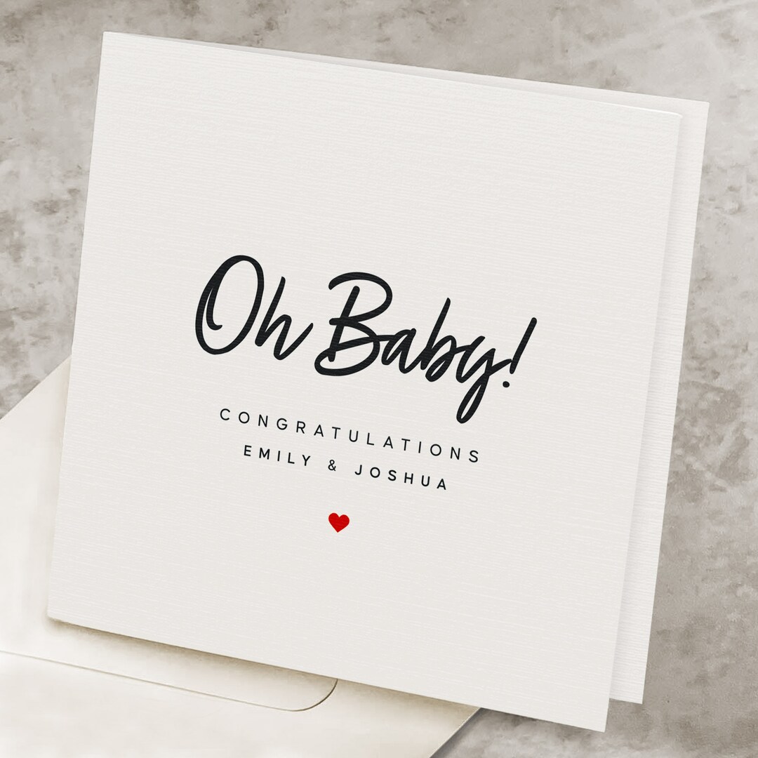 Baby Wishes Card, Baby Congratulations Card, Personalized, Baby Card ...