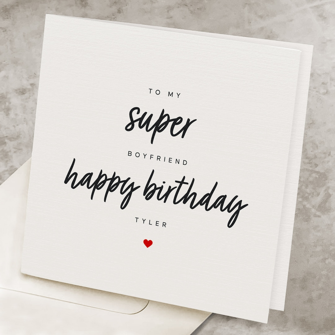 Boyfriend Cute Birthday Card, Love Romantic Card for Super Boyfriend's ...