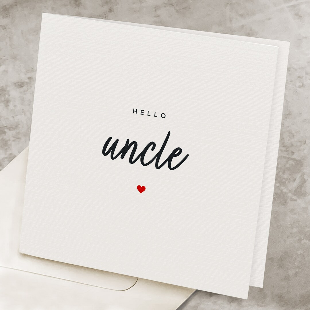 New Uncle Card for Brother, Uncle Baby Announcement Gift, Hello Uncle ...