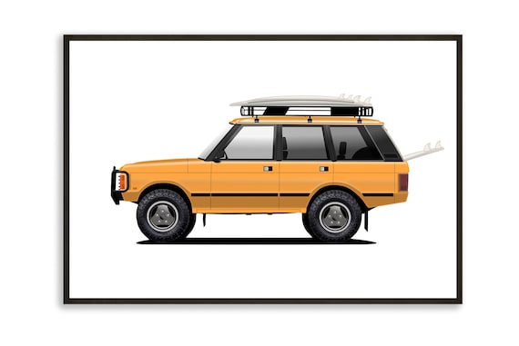Vintage Land Rover Range Rover Print Orange - Etsy