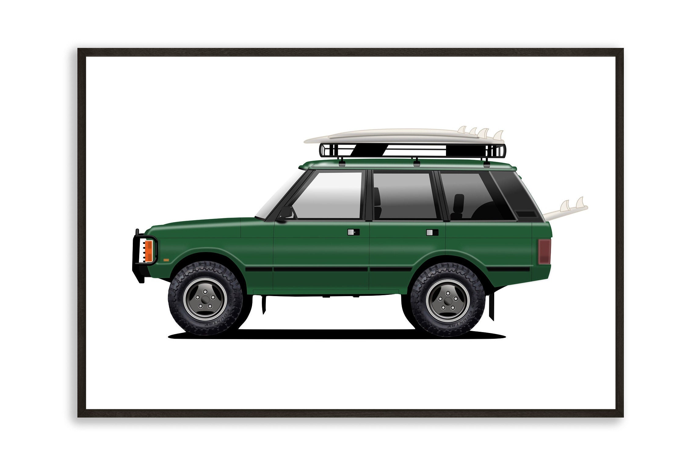 Vintage Land Rover Range Rover Print | Green - Etsy