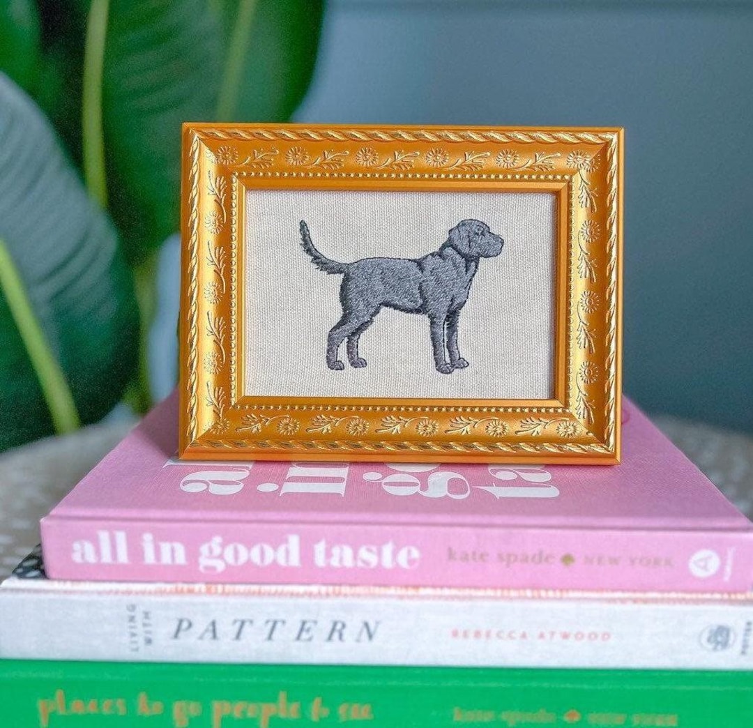 Framed Embroidered Dogs, Pet Portraits - Black Lab, Chocolate Lab ...