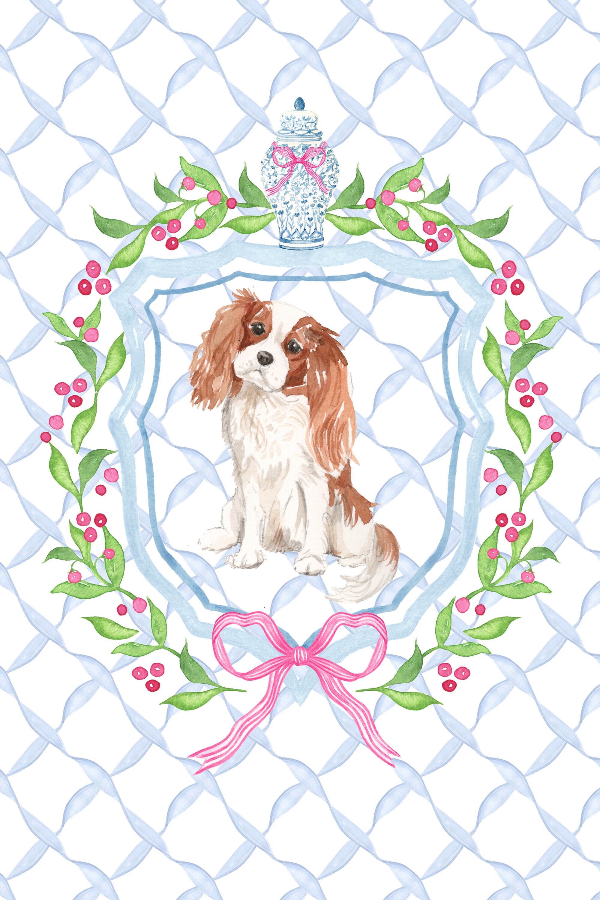 Preppy Dog Watercolor Stationery Set of 25 With Envelopes - Chinoiserie ...