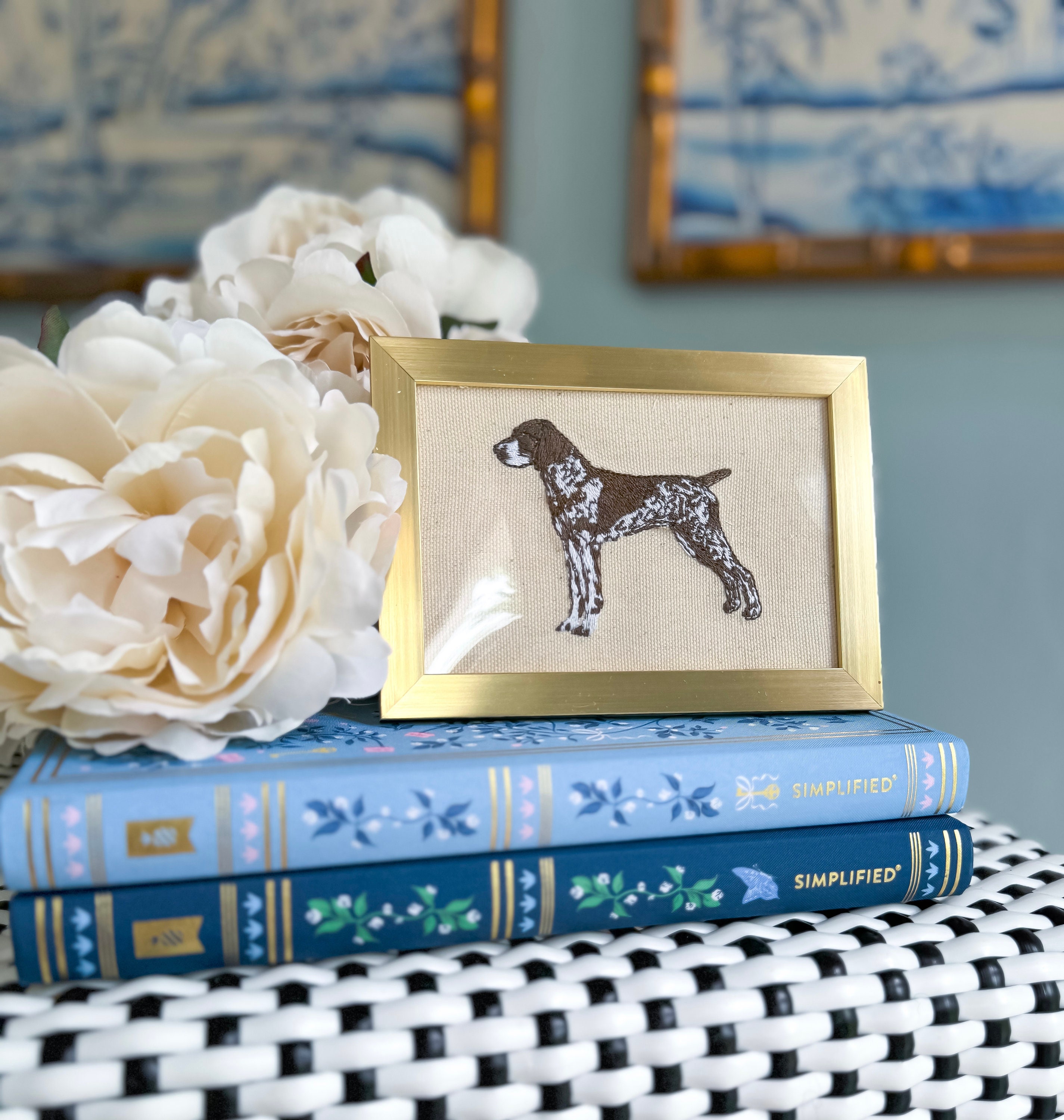 Framed Embroidered Dogs, Pet Portraits - Labradors, Retrievers, GSP ...
