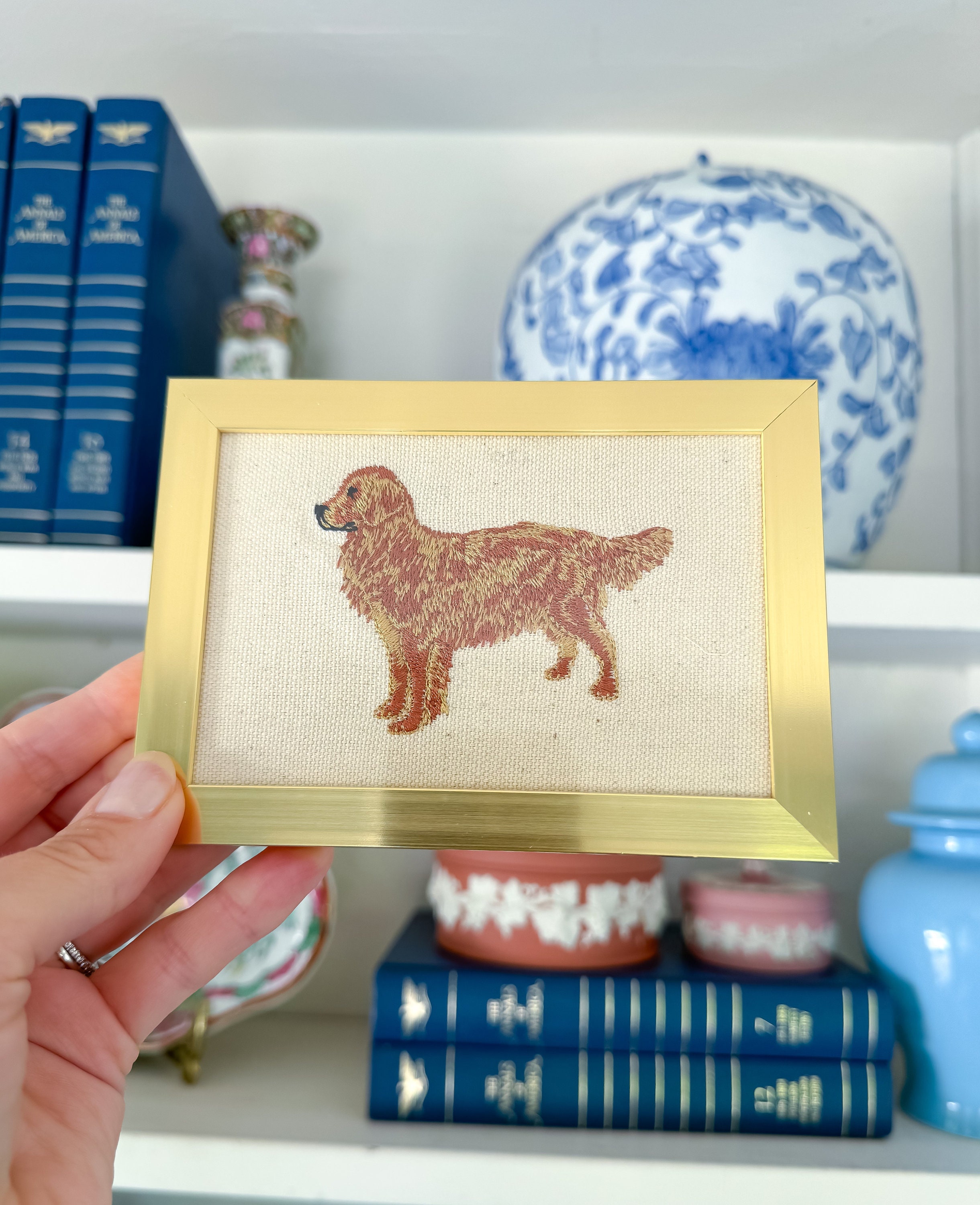 Framed Embroidered Dogs, Pet Portraits - Labradors, Retrievers, GSP ...