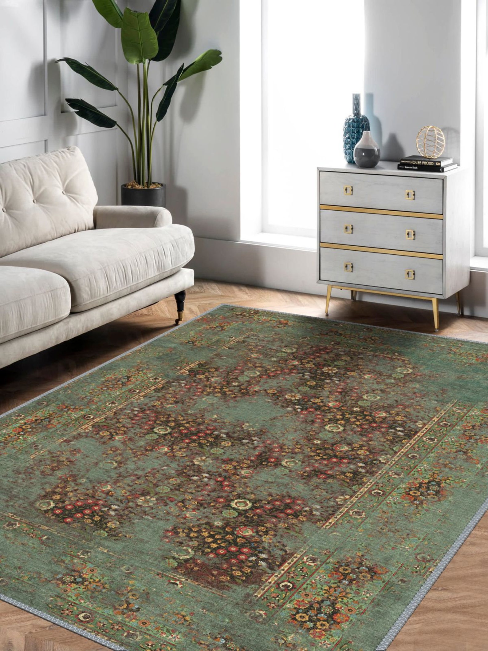 Vintage Green Rug Oriental Rug 6x10 Antique Turkish Rug - Etsy