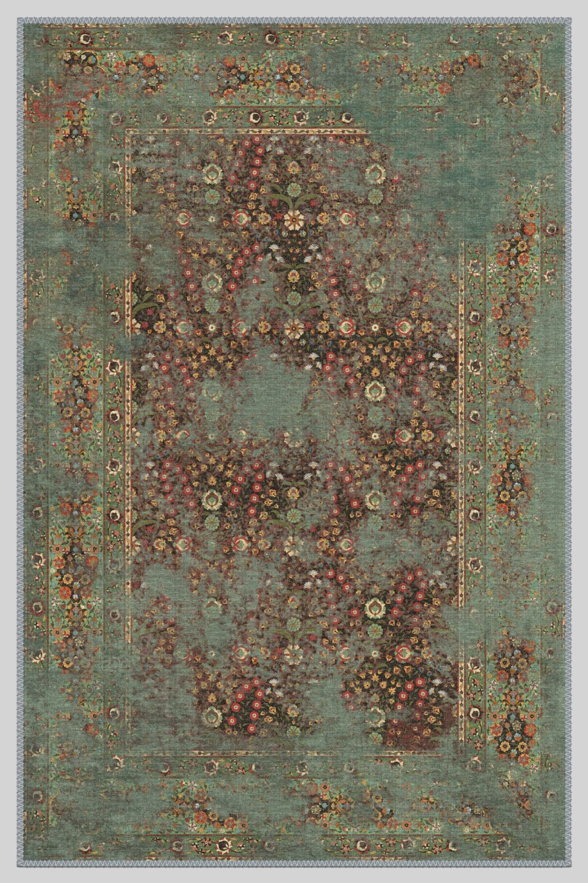 Vintage Green Rug, Oriental Rug 6x10, Antique Turkish Rug, Green Indoor ...