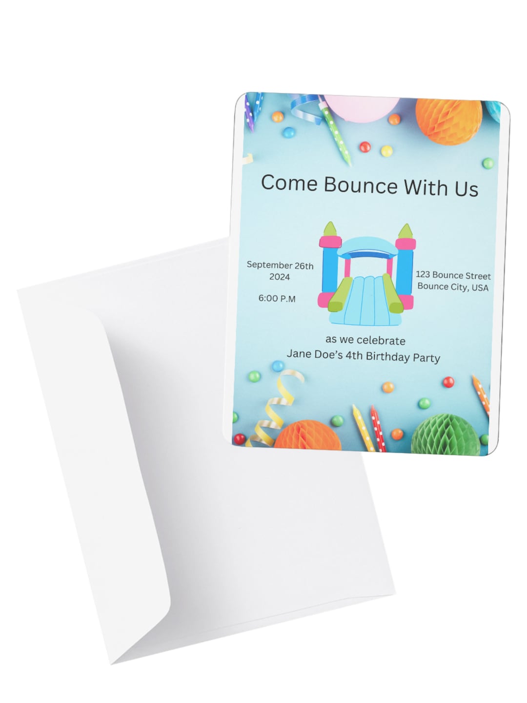 Bounce House Birthday Party Invitation Cards 5x7 PDF Printable and ...
