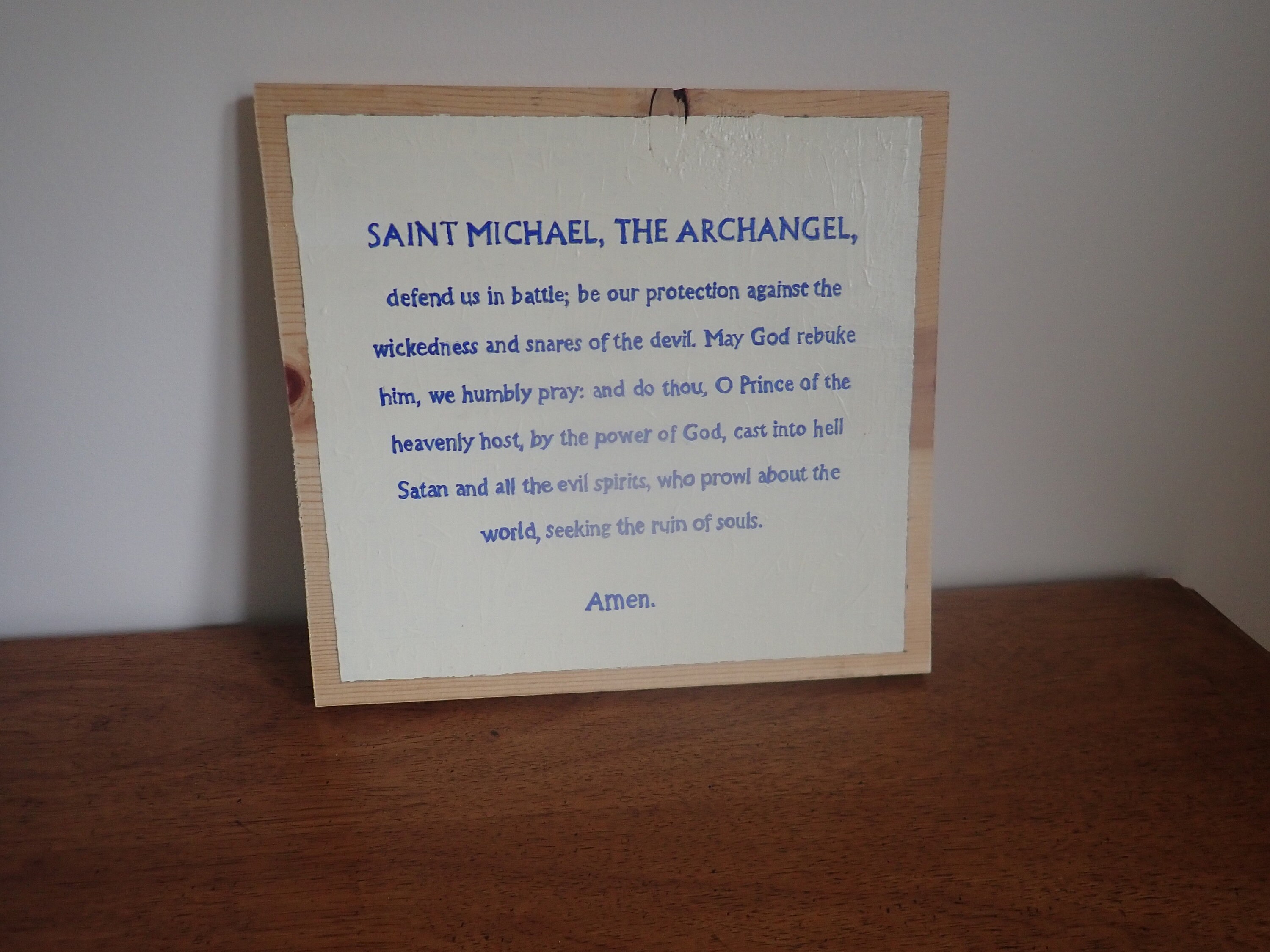 Saint Michael the Archangel Sign - Hand-painted on Solid Oak - Etsy