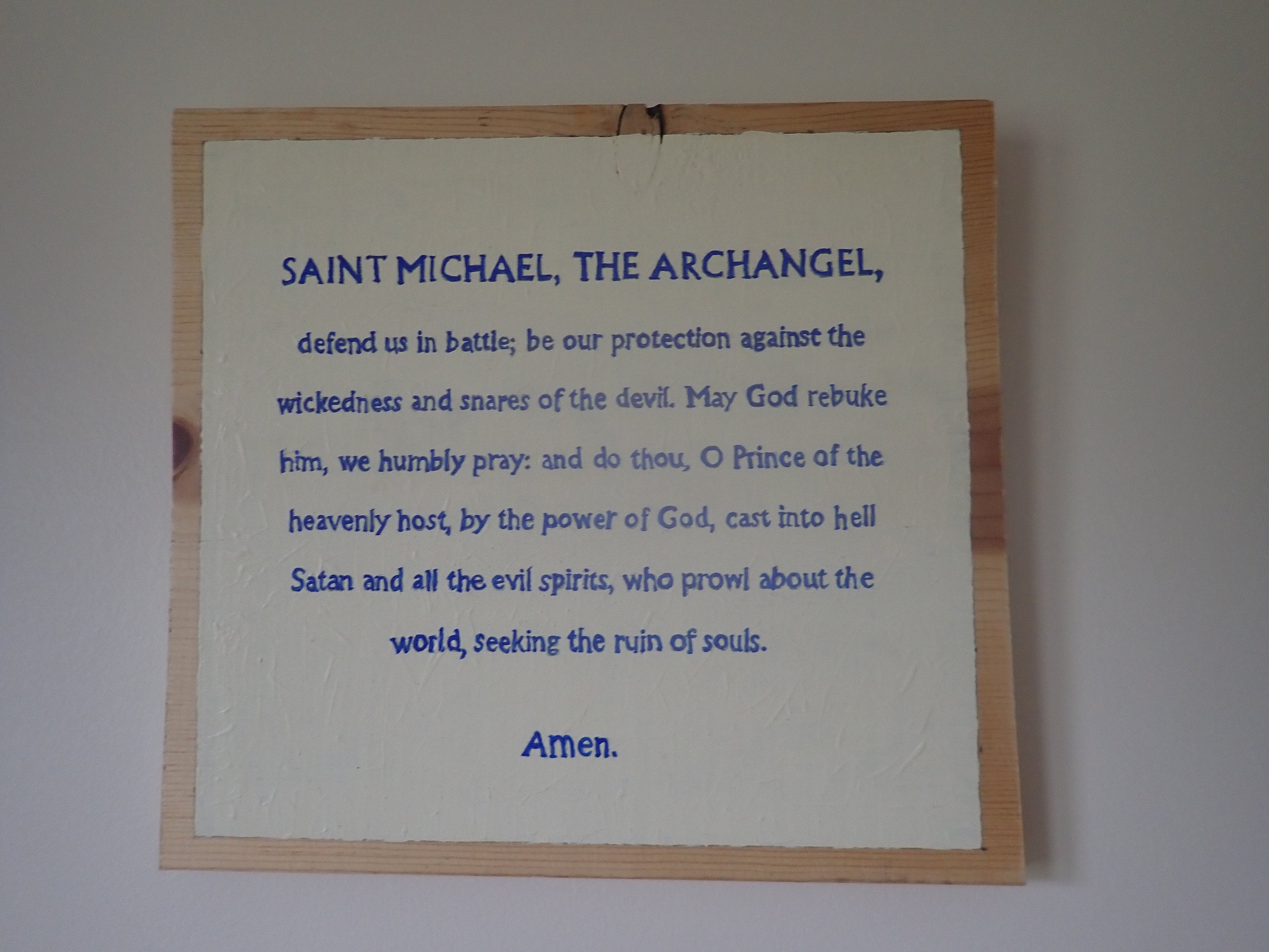 Saint Michael the Archangel Sign - Hand-painted on Solid Oak - Etsy