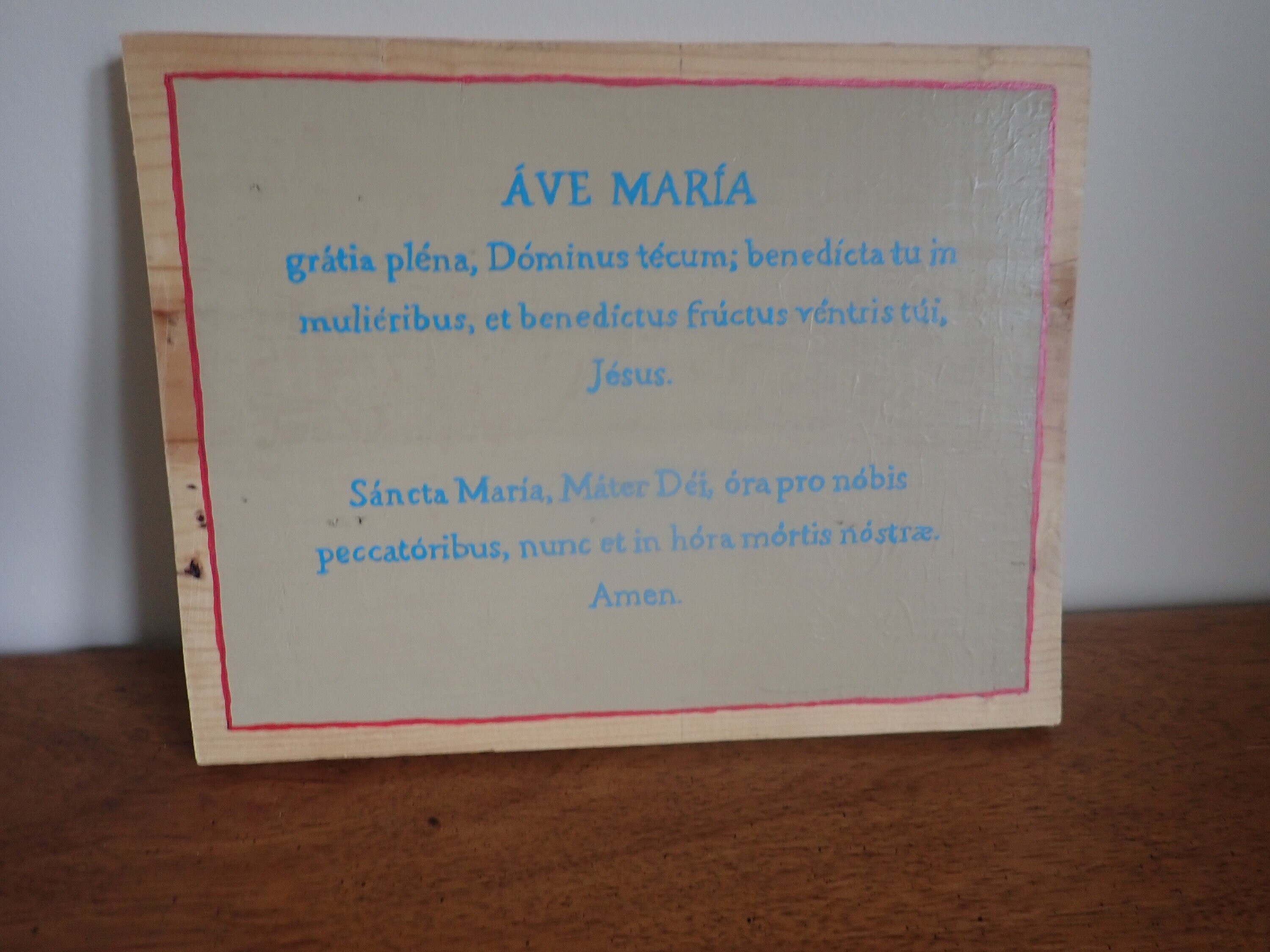 Ave Mary - Hail Mary - Angelic Salutation in Latin - Hand-painted on ...