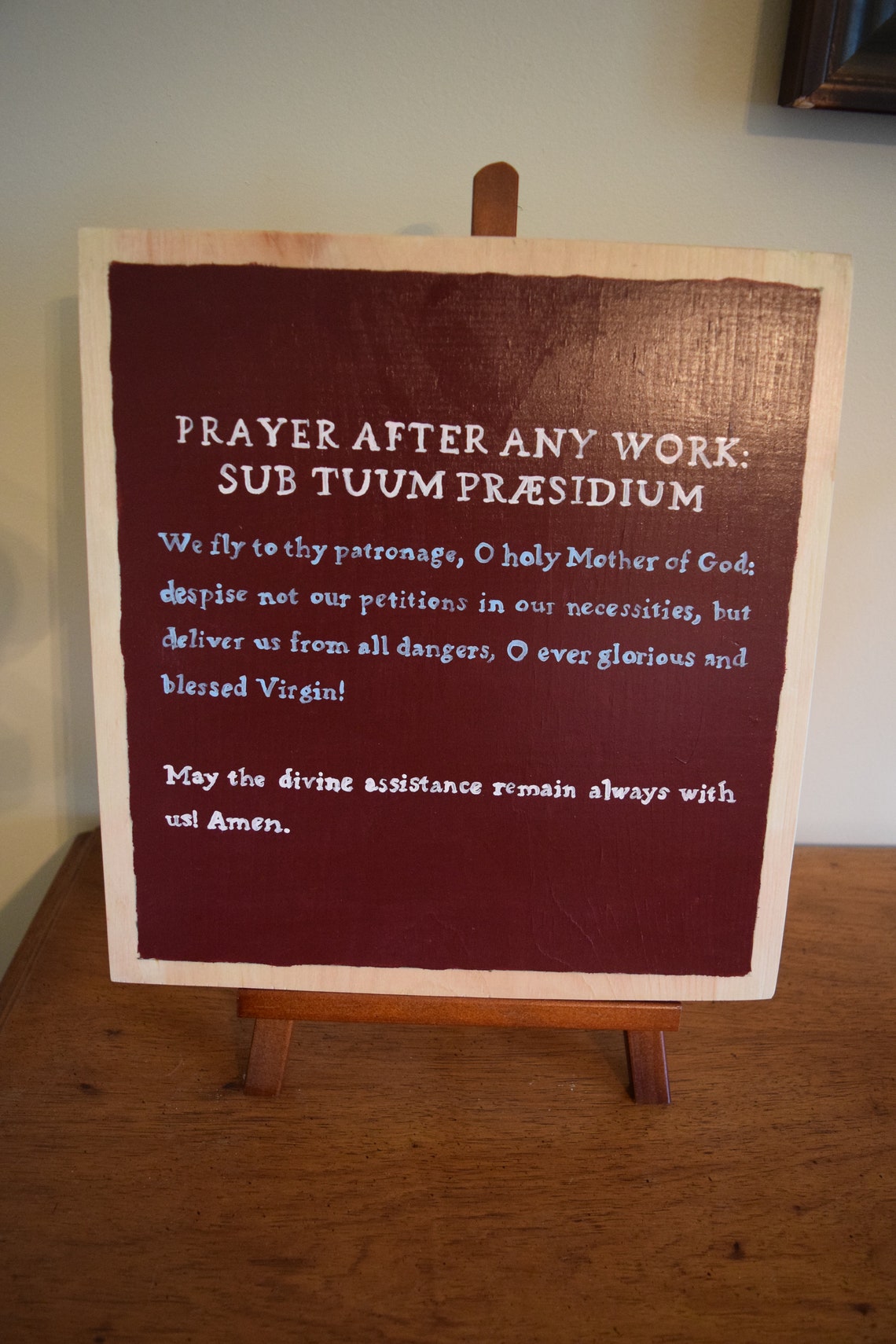 Roman Catholic Prayer Before Work and Prayer After Work Hand-painted ...