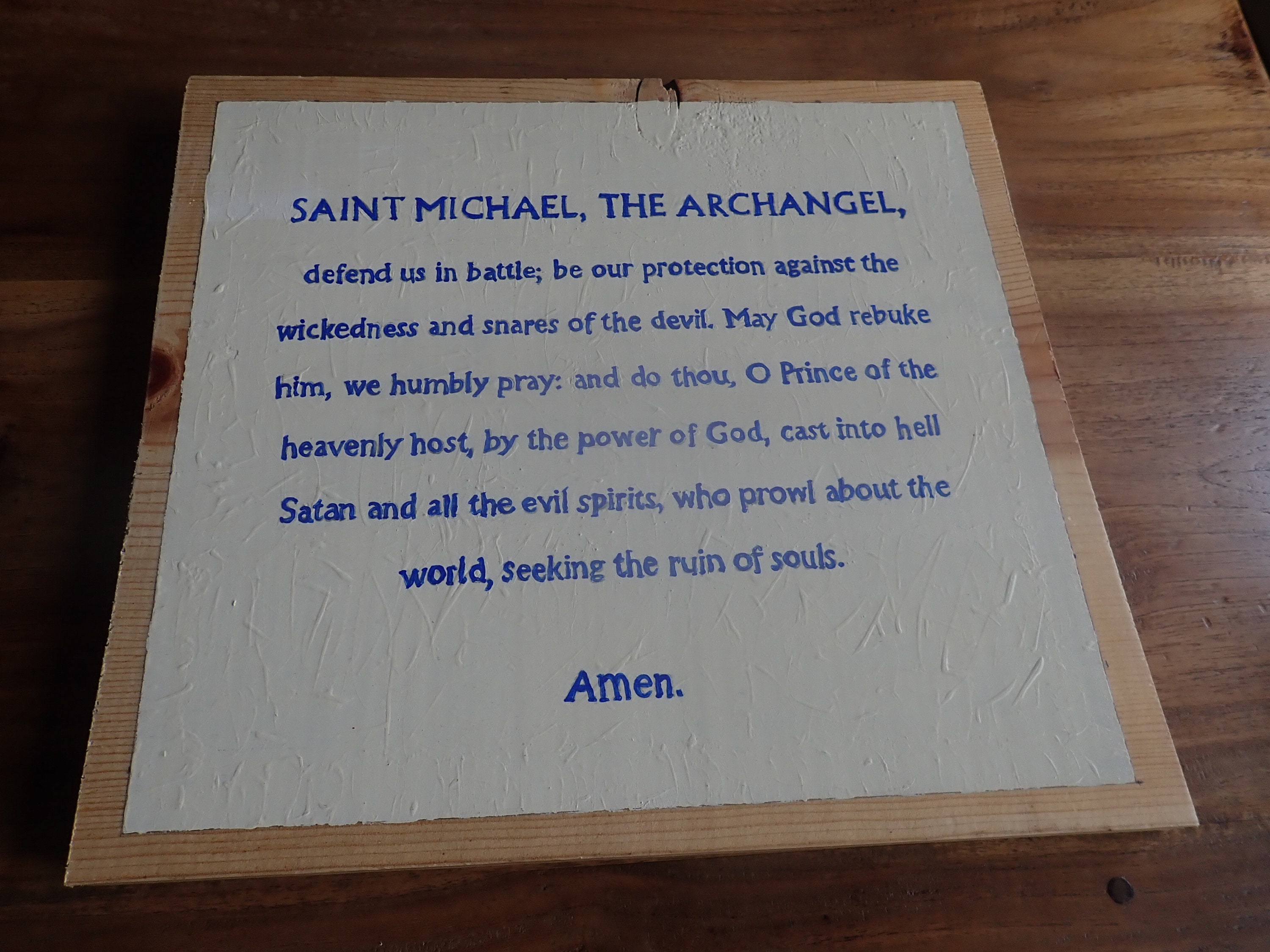 Saint Michael the Archangel Sign - Hand-painted on Solid Oak - Etsy