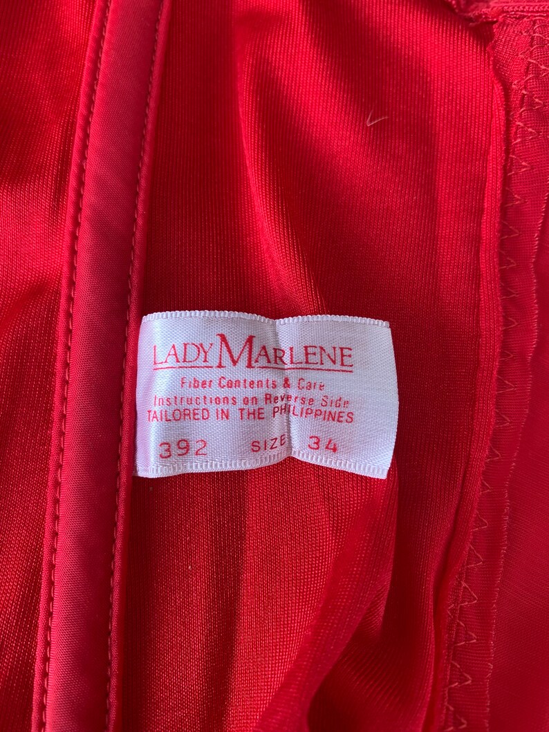 Vintage Lady Marlene Corset/bustier Size 34 in Red Lace, Vintage Red ...