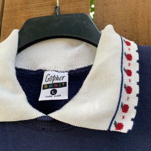 Vintage apples Grandma Sweater Size Large by Gopher Sport, Blue/red ...