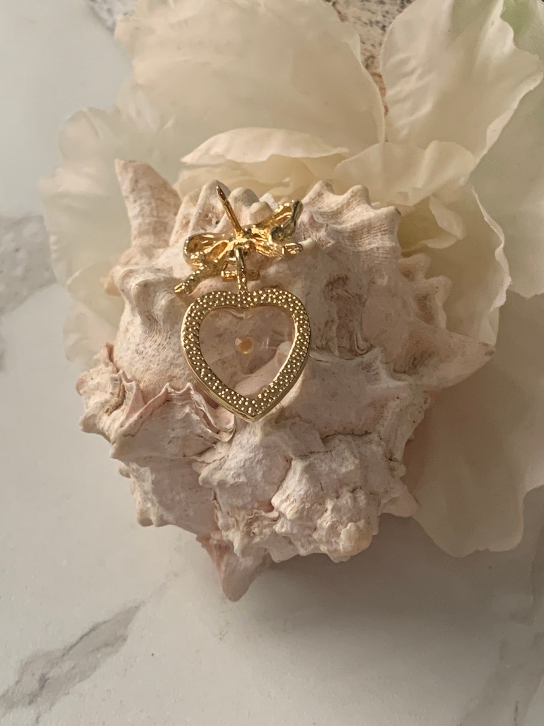 Vintage Cute Mustard Seed Religious Brooch, Gold Tone Heart Shaped ...