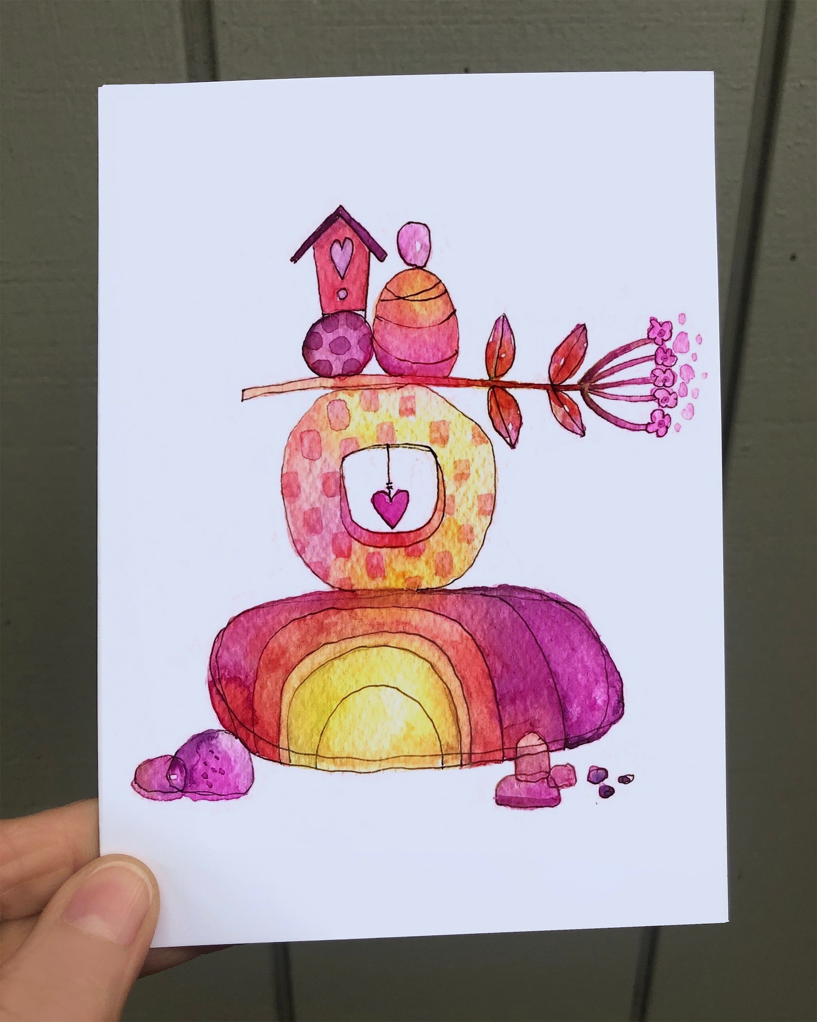 Set of 6 Art Note Cards - Rock Cairn I Collection - Etsy