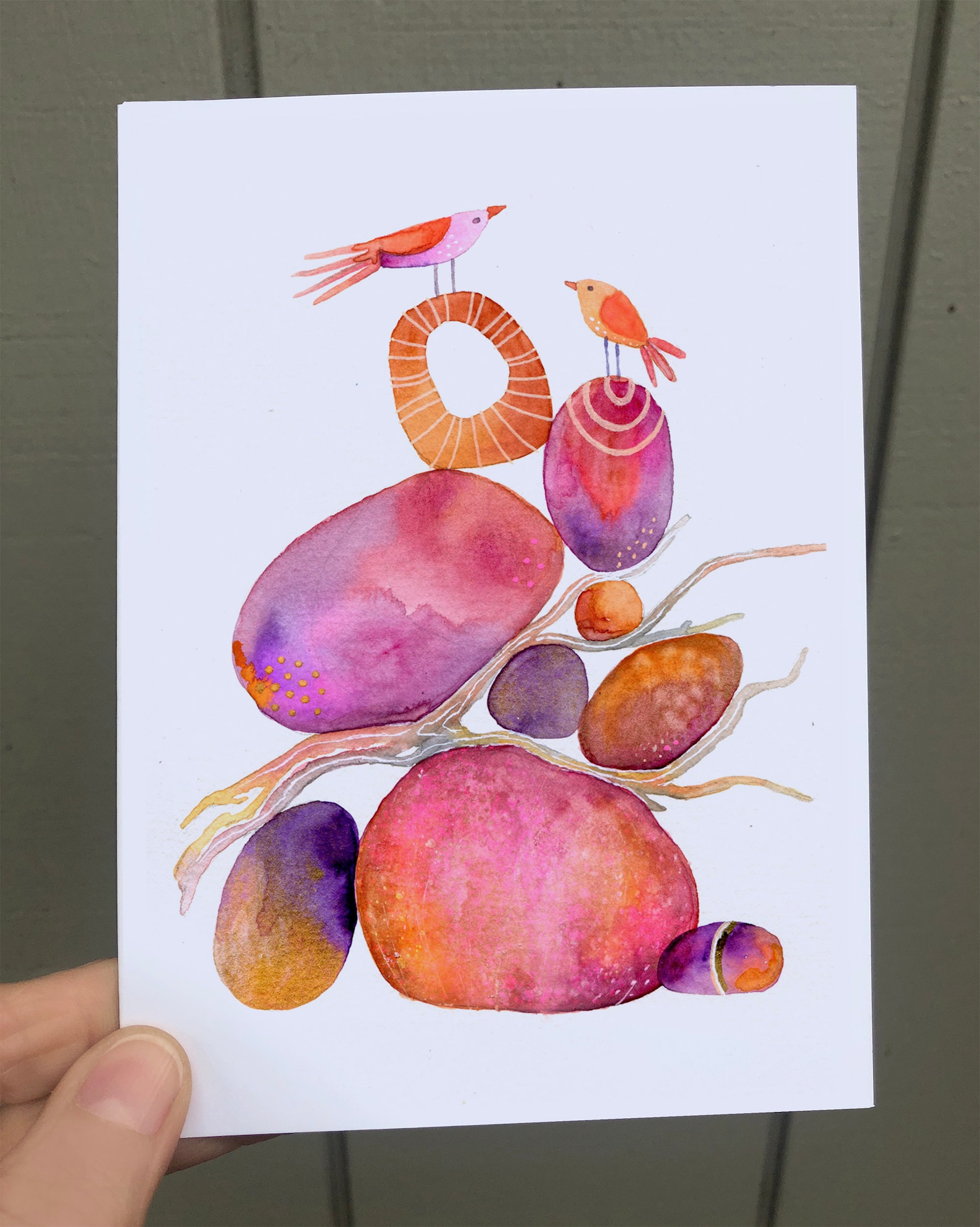 Set of 6 Art Note Cards - Rock Cairn III Collection - Etsy