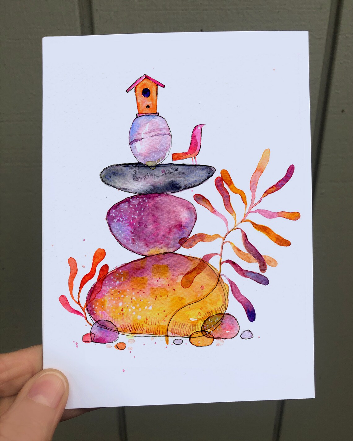 Set of 6 Art Note Cards - Rock Cairn I Collection - Etsy