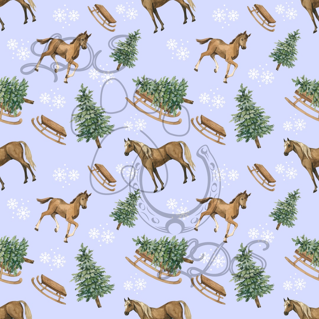 Seamless Pattern, Horse Seamless Pattern, Winter Horse, Christmas Horse ...
