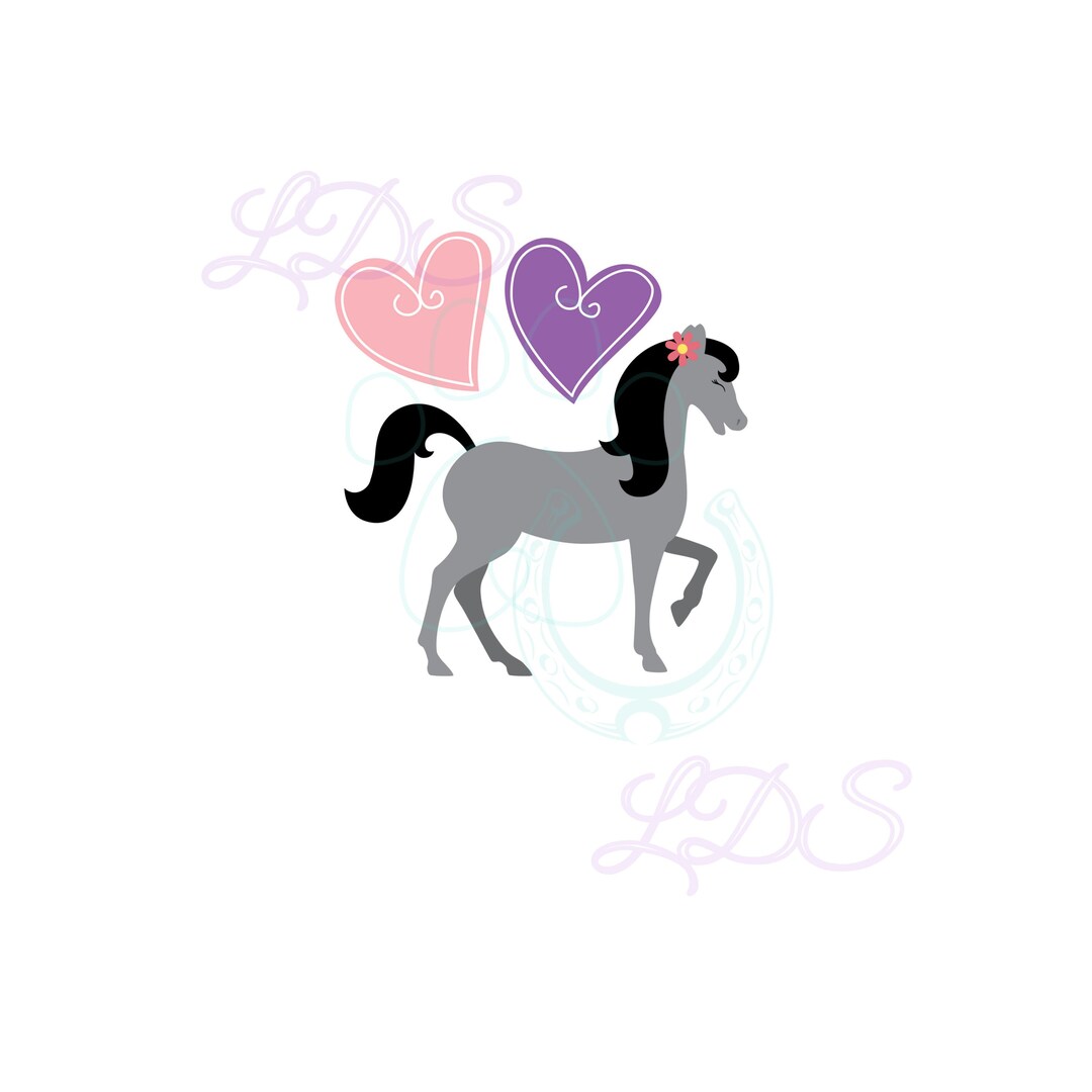 Horse, Girly Horse, Hearts, Girly, Pony, Ponies, Png - Etsy