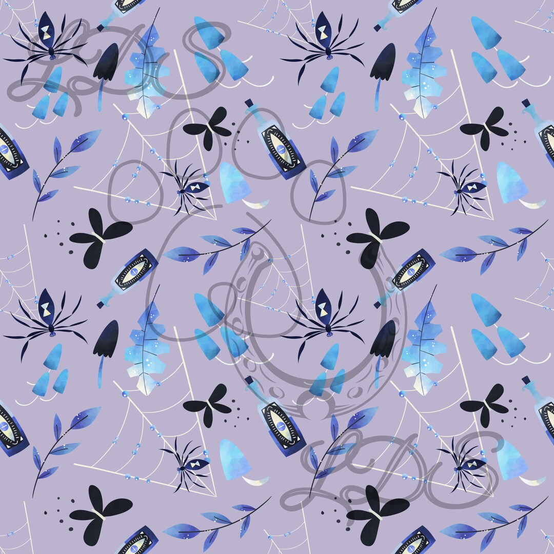 Seamless Pattern, Black Widow Pattern, Magical Potion Pattern, Mystical ...