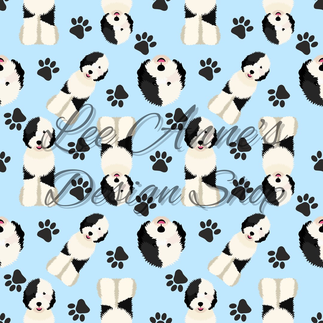 Seamless Pattern, Sheepadoodle Seamless, Doodle Seamless, Dog Seamless ...