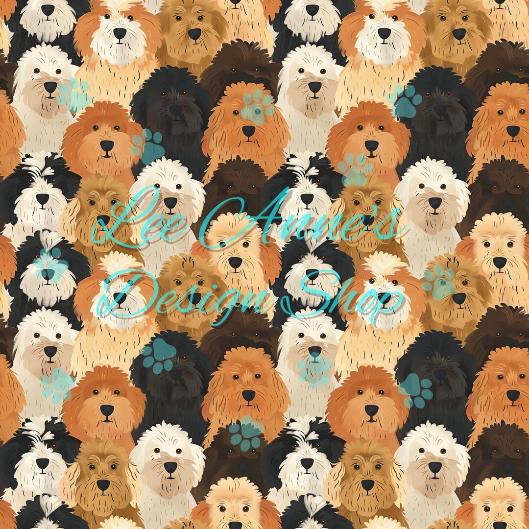 Seamless Pattern, Dog Seamless, Labradoodles Seamless, Doodles Seamless ...
