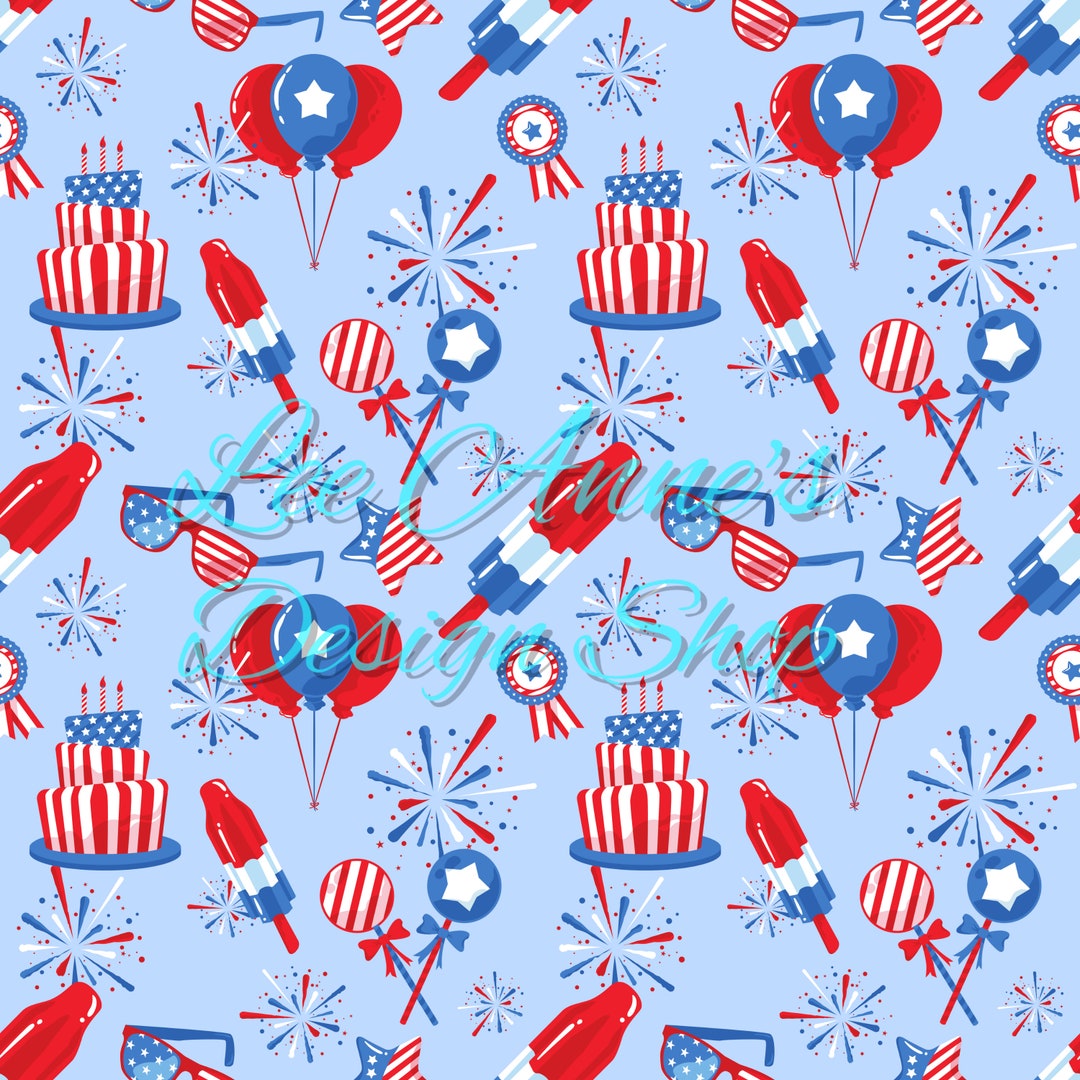 Seamless Pattern, Fourth of July Seamless, Bomb Pop Seamless ...