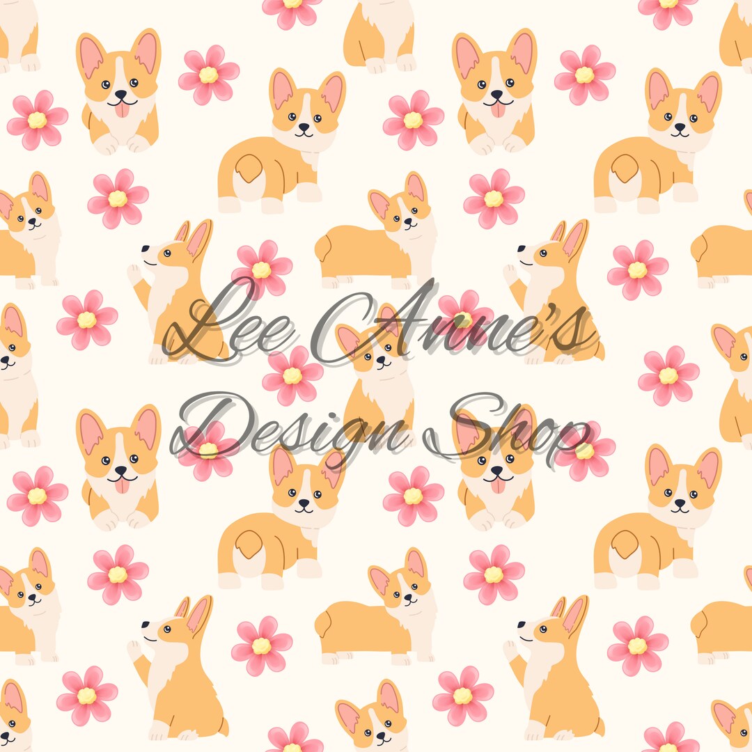 Seamless Pattern, Corgi Seamless Pattern, Corgi Pattern, Corgi and ...