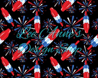 Seamless Pattern, Fourth of July Seamless, Bomb Pop Seamless ...