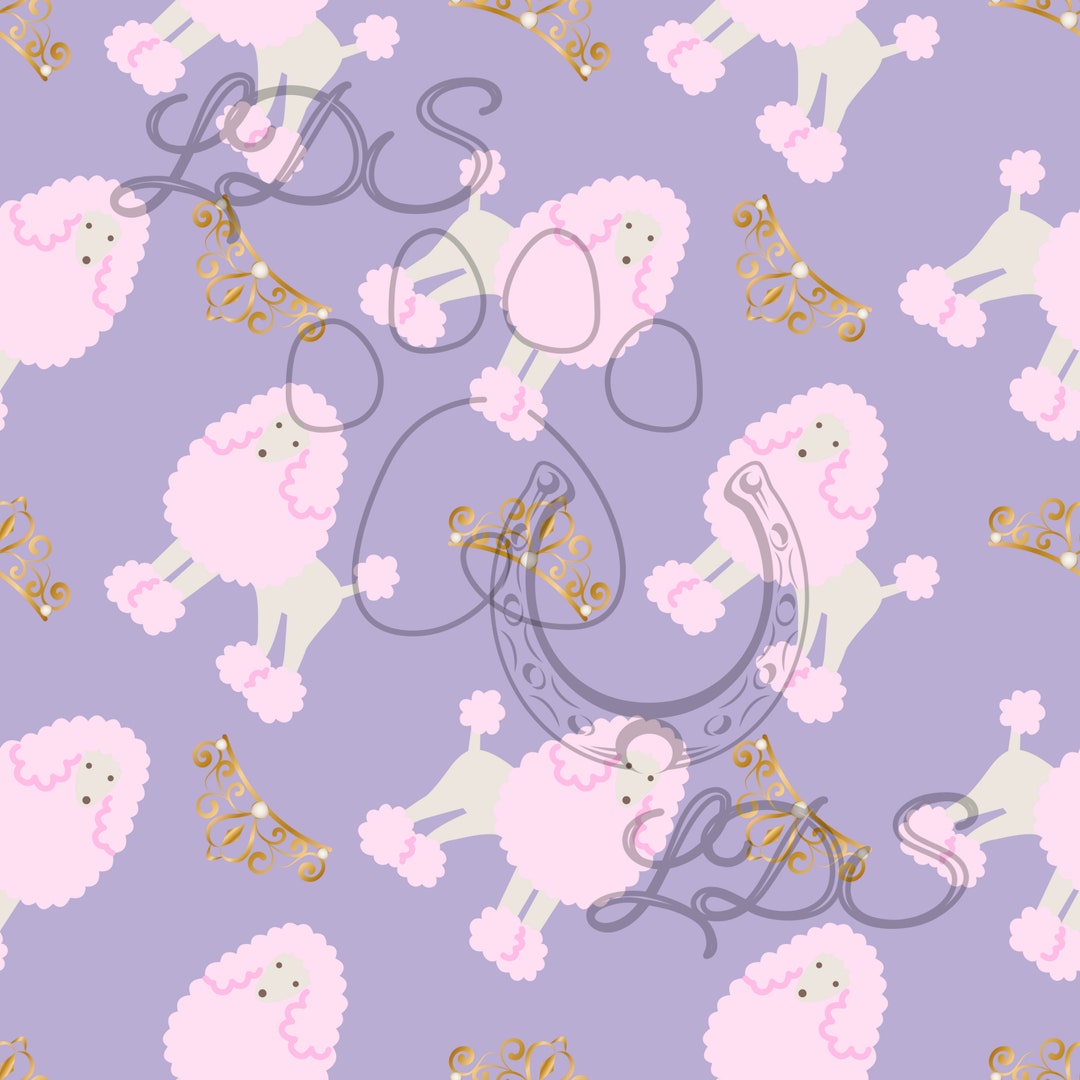 Seamless Pattern, Poodle Seamless Pattern, Poodle Pattern, Pink Poodle ...