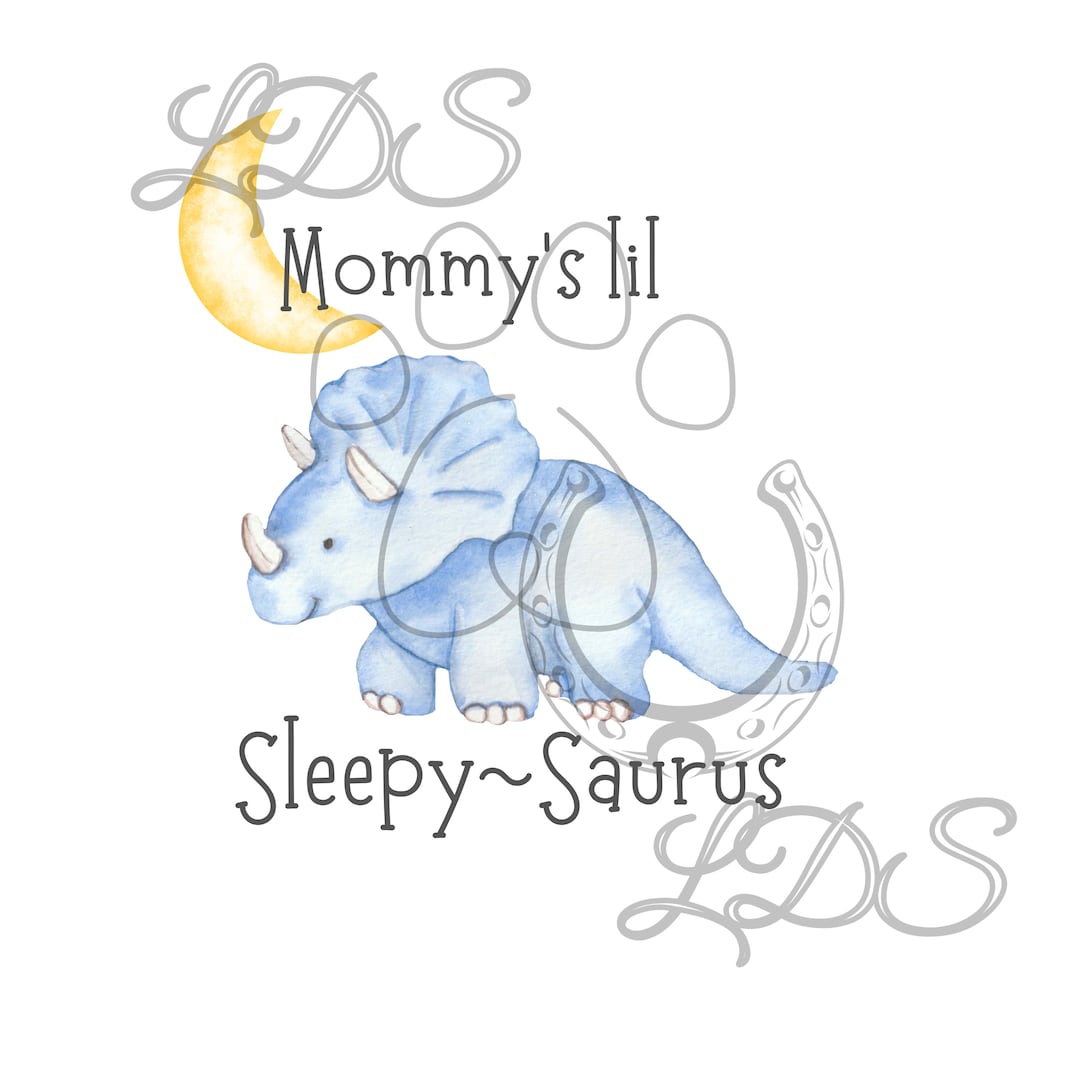 Mommy's Lil Sleepy Saurus, Watercolor Dinosaur, Bedtime Dinosaur, Moons ...