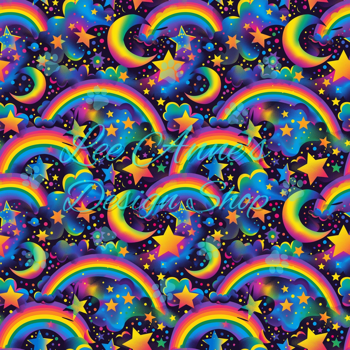 Seamless Pattern, Rainbow Seamless, Neon Rainbows Seamless - Etsy