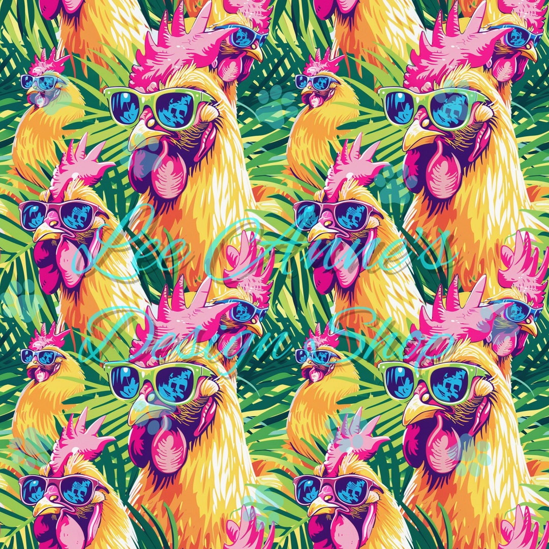 Seamless Pattern, Chicken Seamless, Rooster Seamless, Summer Seamless ...