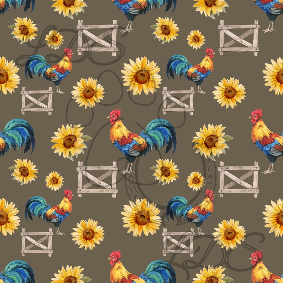 Seamless Pattern, Rooster Seamless, Rooster Pattern, Farm Animals ...