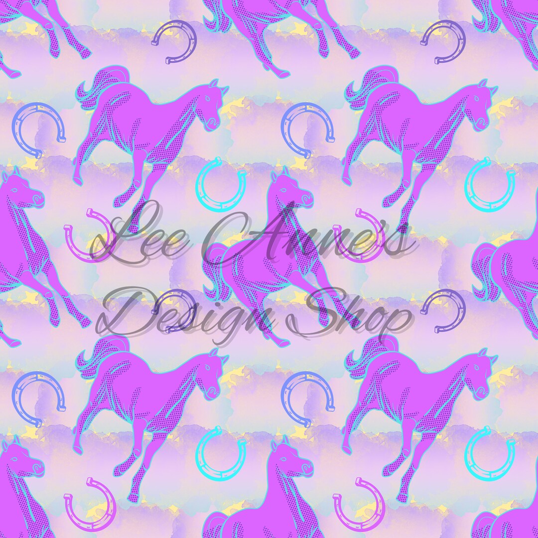 Seamless Pattern, Horses Seamless, Equestrian Seamless, Horse Purple ...