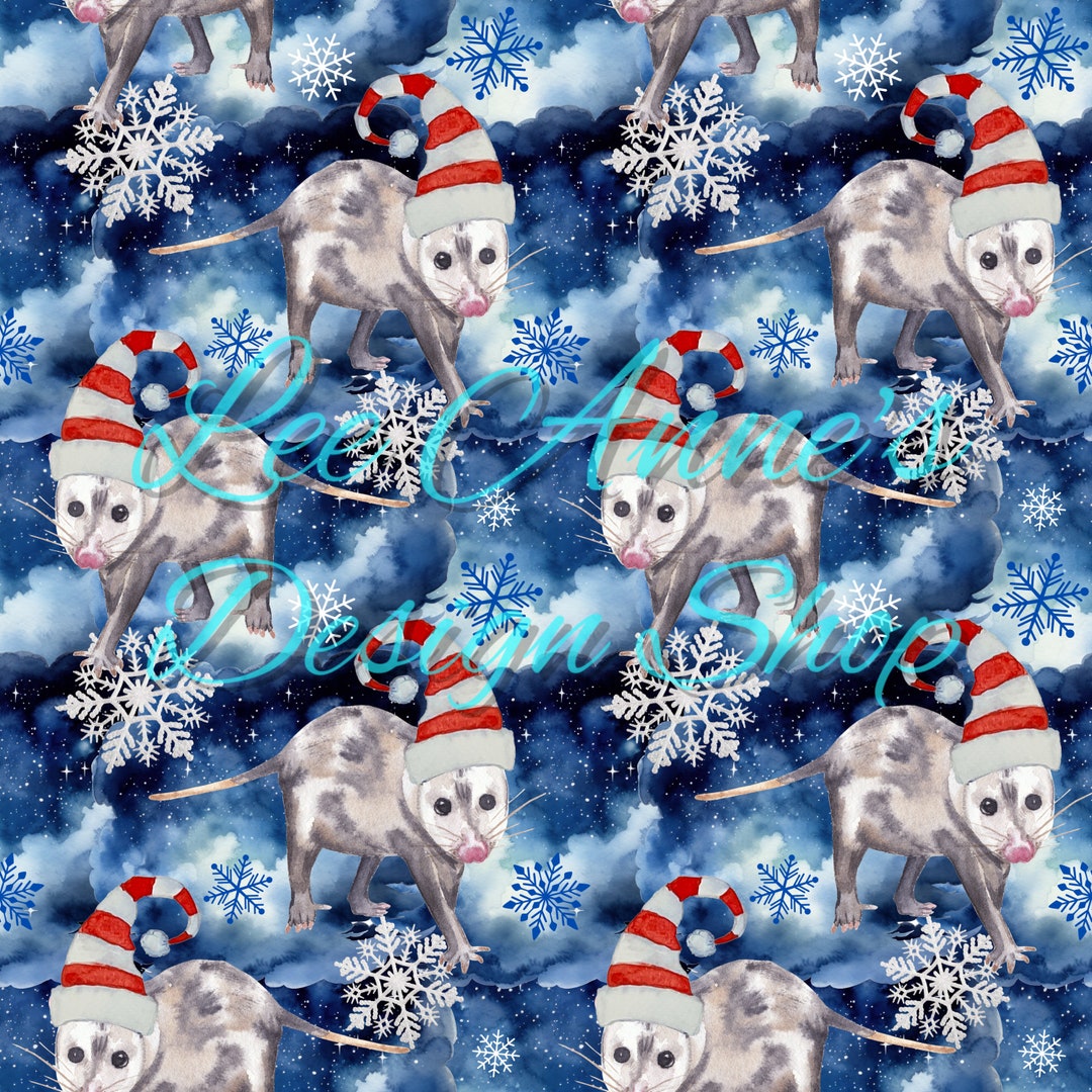 Seamless Pattern, Possum Seamless, Christmas Seamless, Possum Christmas ...