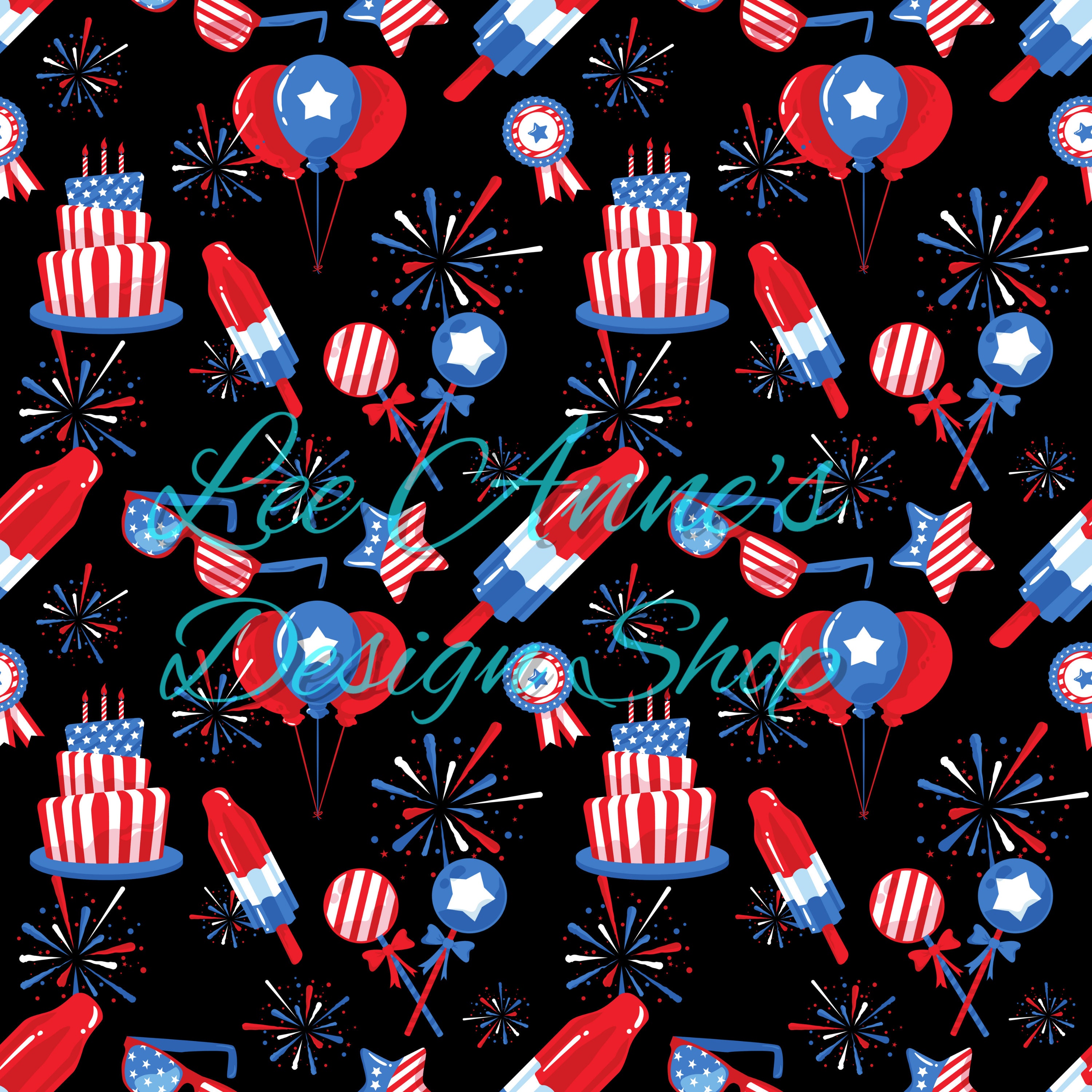 Seamless Pattern, Fourth of July Seamless, Bomb Pop Seamless ...